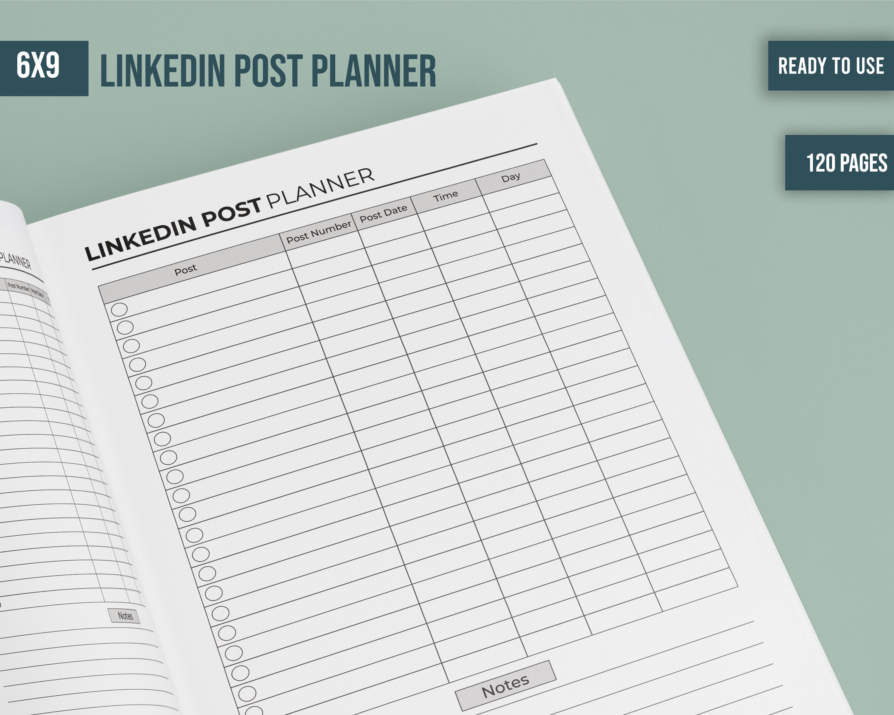 Linkedin Post Planner Ready to Upload PDF KDP Interior 6x9 Inches KDP ...
