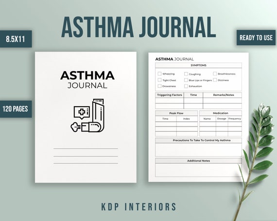Asthma Journal KDP Interior Template 8.5x11 Inches 120 Page | Etsy