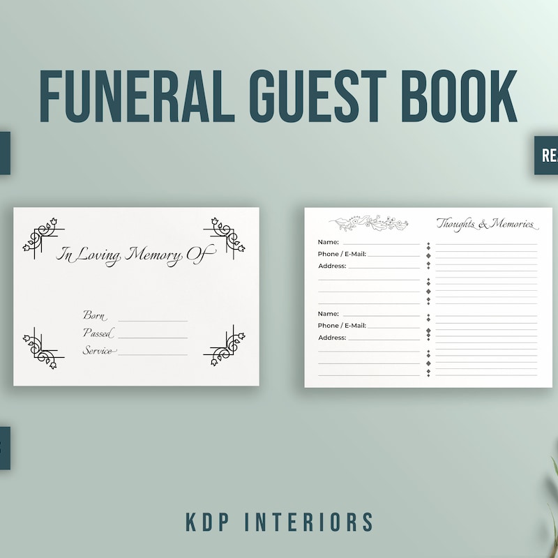 Funeral Guest Book - Etsy