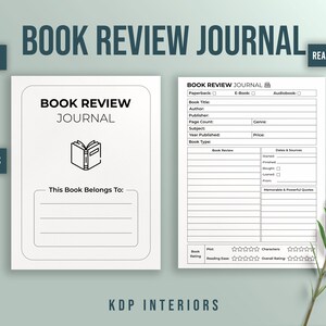 Book Review Journal KDP Interiors 120 Pages 8.5x11 Inches Ready to ...