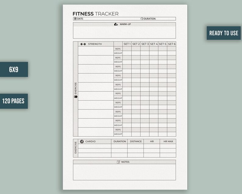 Fitness Planner Wellness Planner Workout Planner Daily Fitness Weekly ...