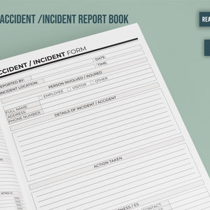 Accident Incident Report Book 120 Pages 8.5X11 Inches Ready to - Etsy