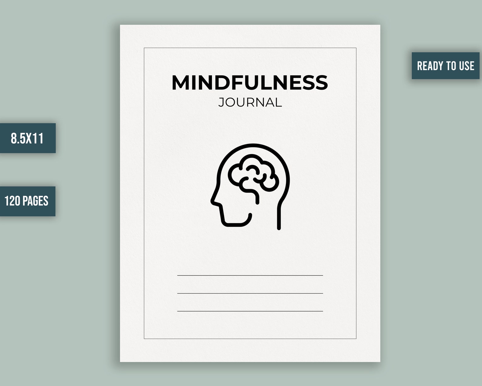 Mindfulness Journal 8.5x11inches KDP Template 120pages KDP Interior ...