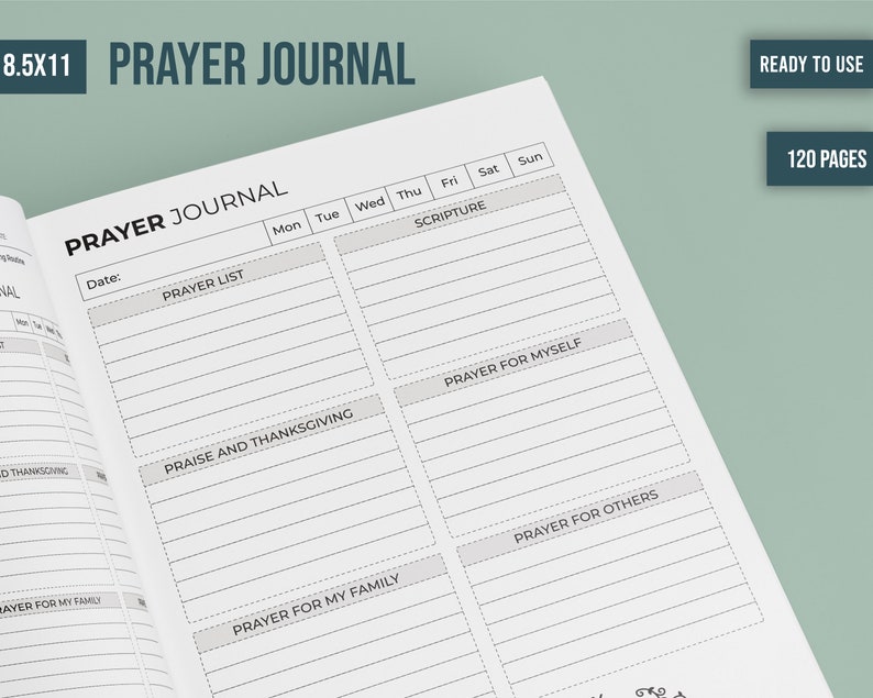 Prayer Journal 8.5x11 Inches Ready to Upload PDF - Etsy