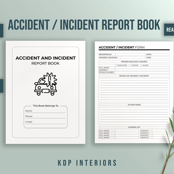 Accident and Incident Report Book - Etsy