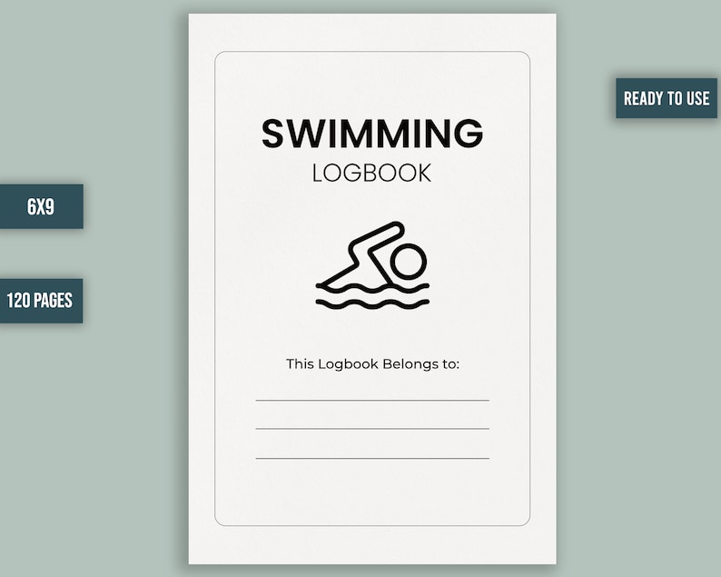 Swimming Log Book KDP Interior Commercial Use Ready to Upload PDF KDP ...