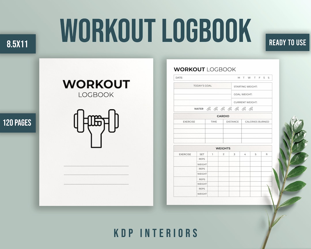 Workout Logbook 8.5x11 Inches 120 Pages Printable Fitness Journaldaily ...