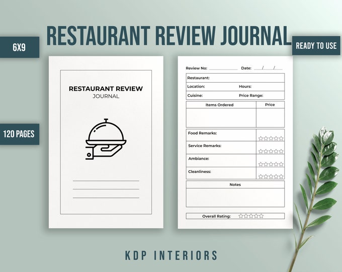 Restaurant Journal - Etsy