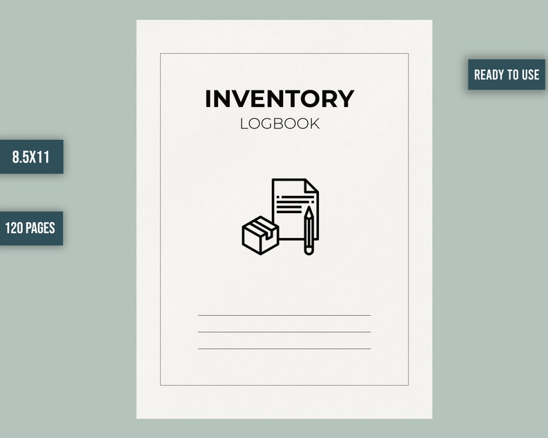 Inventory Logbook 8.5x11 Inches Commercial Use Ready to Upload PDF KDP ...