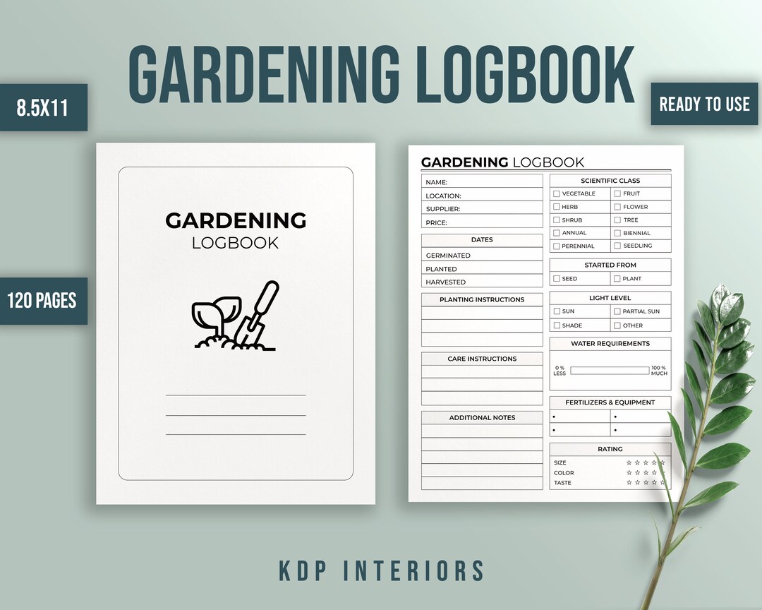 Gardening Logbook, Garden Planner, Gardening Organizer 8.5x11 Inches ...
