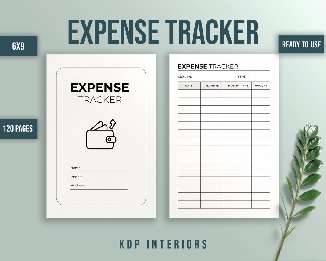 Expense Tracker Book 6x9inches Ready to Upload PDF Commercial Use KDP ...
