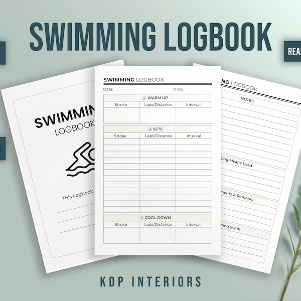 Swimming Log Book - Etsy