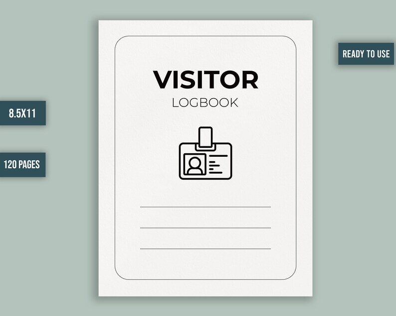 Visitor Logbook 8.5x11 Inches 120 Pages KDP Interiors Template Low ...