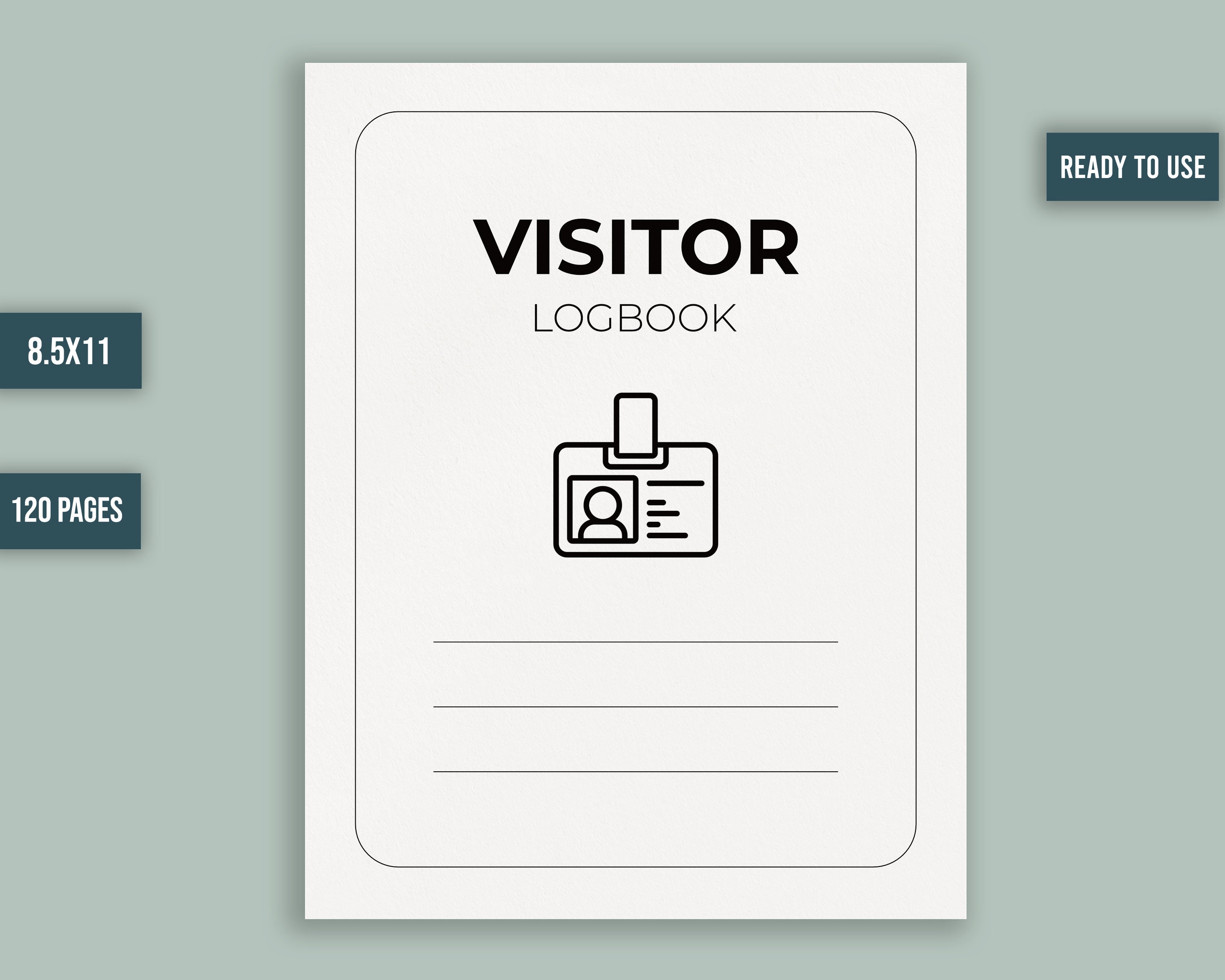 Visitor Logbook 8.5x11 Inches 120 Pages KDP Interiors Template Low ...
