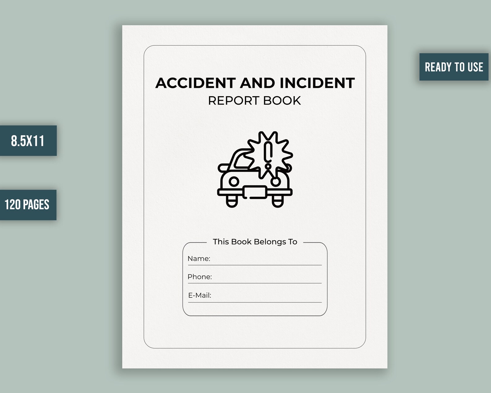 Accident Incident Report Book 120 Pages 8.5X11 Inches Ready to - Etsy