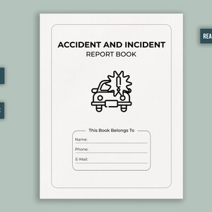 Accident Incident Report Book 120 Pages 8.5X11 Inches Ready to - Etsy