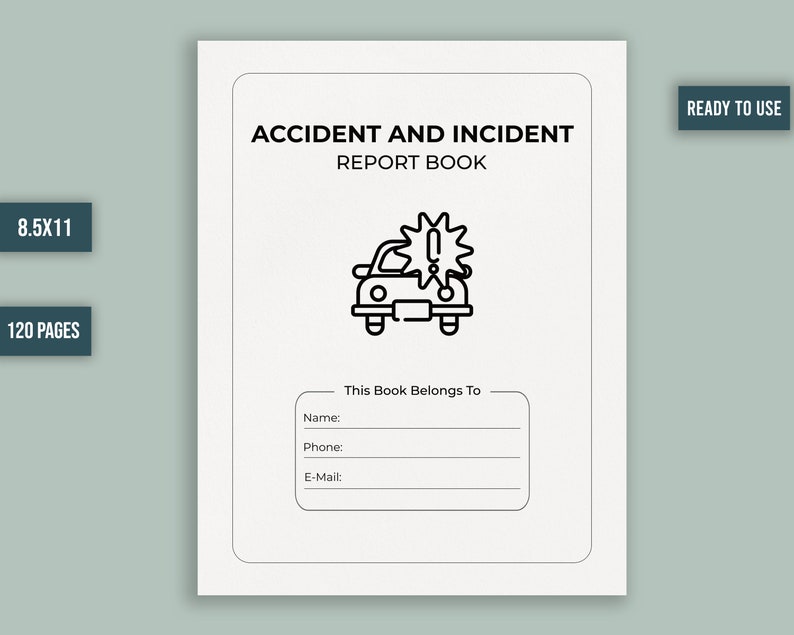 Accident Incident Report Book 120 Pages 8.5X11 Inches Ready to - Etsy