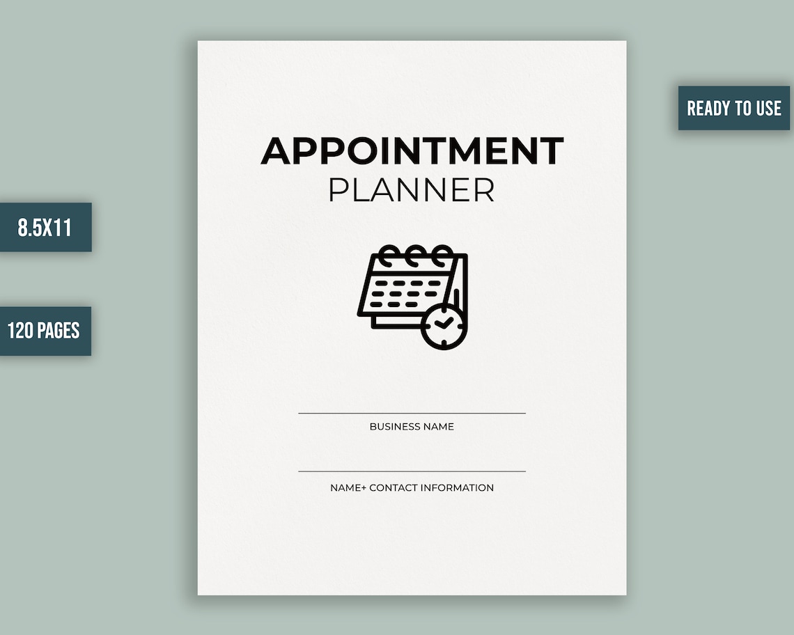 Appointment Planner Printable Template Ready to Upload PDF Commercial ...