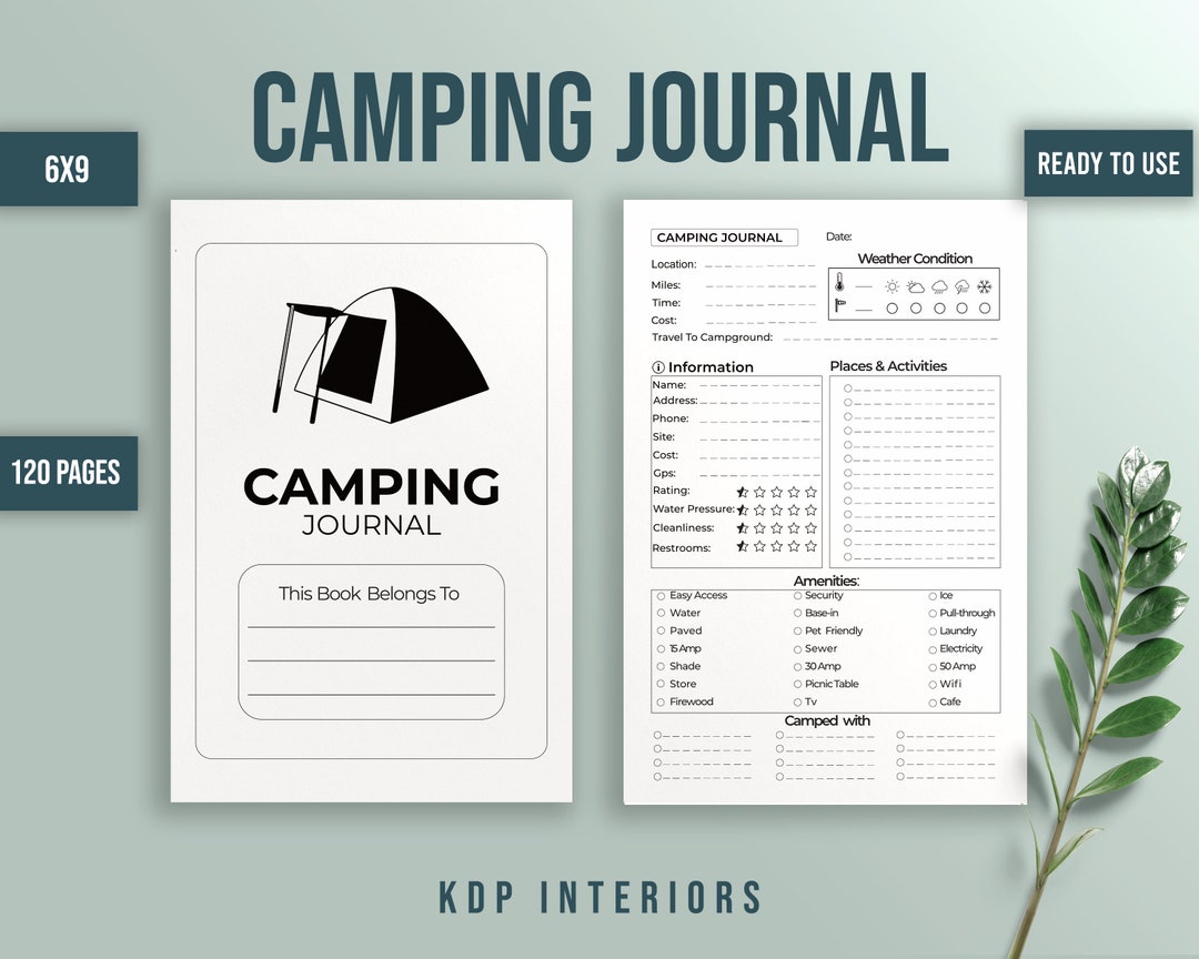 Camping Journal 6x9 Inches KDP Interiors 120 Pages Ready to Upload PDF ...