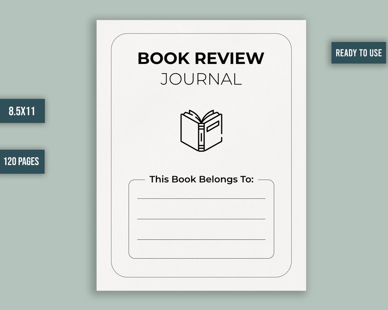 Book Review Journal KDP Interiors 120 Pages 8.5x11 Inches Ready to ...