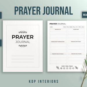 Prayer Journal 8.5x11 Inches Ready to Upload PDF - Etsy