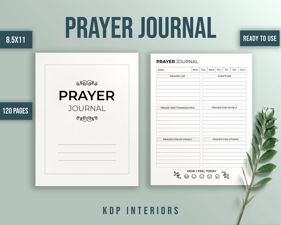 Prayer Journal 8.5x11 Inches Ready to Upload PDF - Etsy