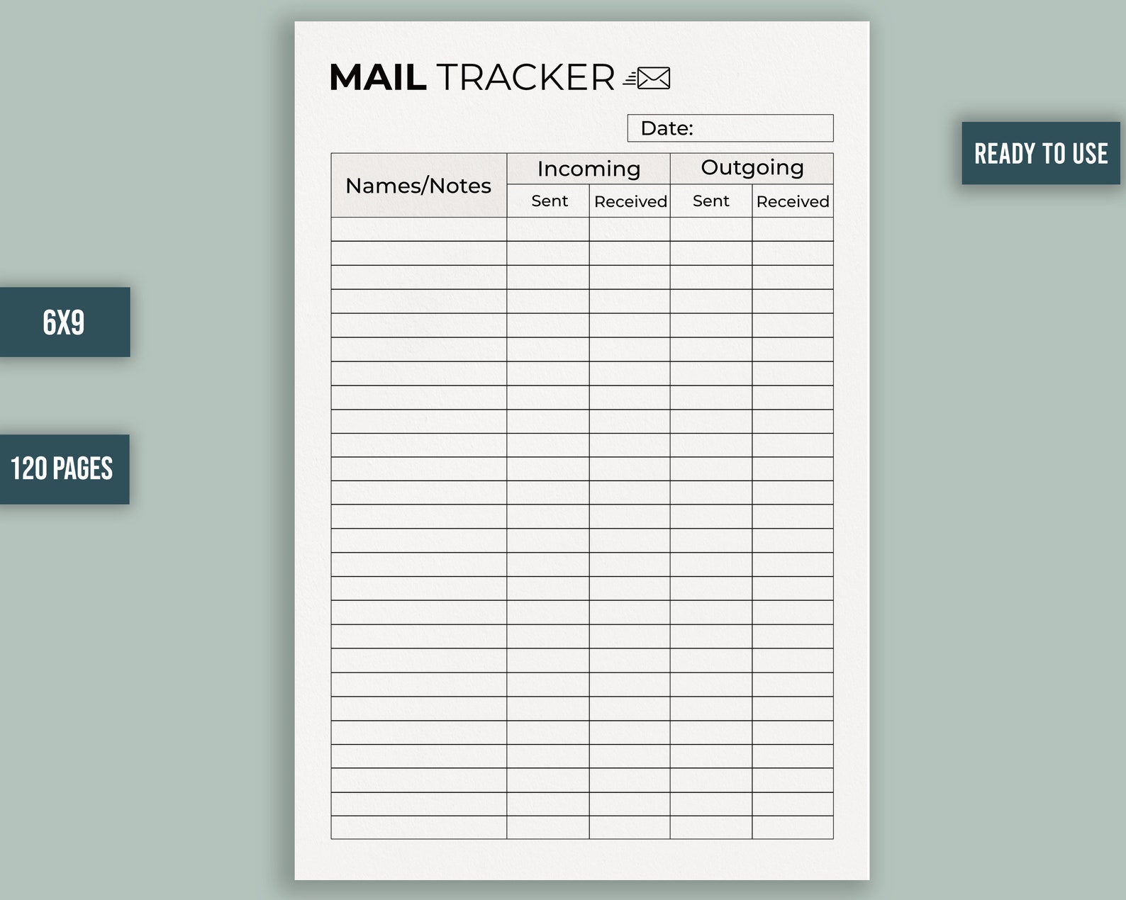 Mail Tracker KDP Interior Commercial Use Ready to Upload PDF KDP ...