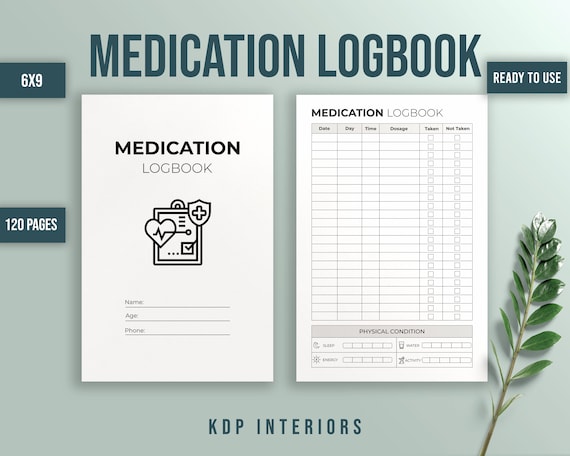 Medication Log Book KDP Interior Template Low Content Design - Etsy