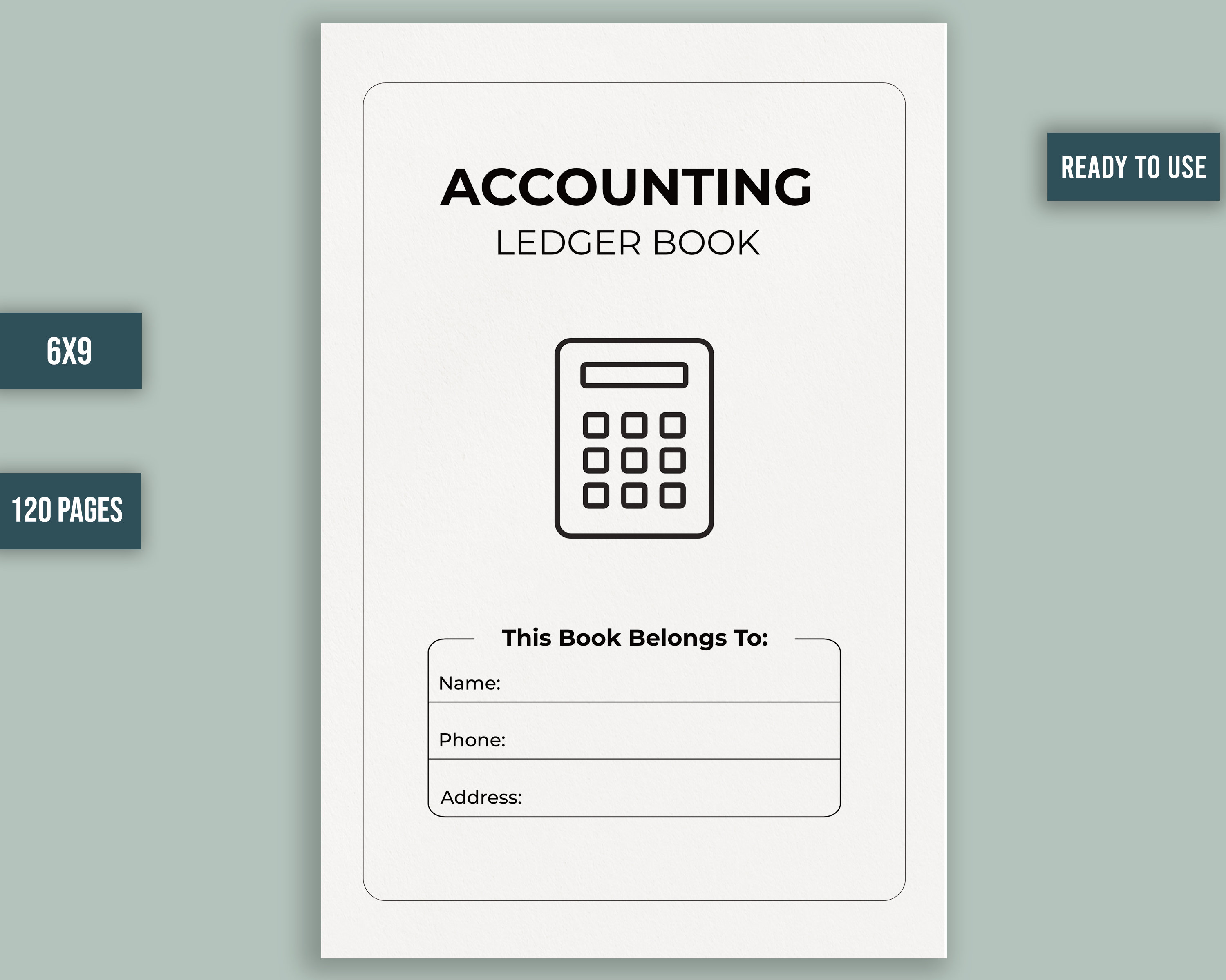 Accounting Ledger Book 120 Pages 6x9 Inches Ready to Upload PDF KDP ...