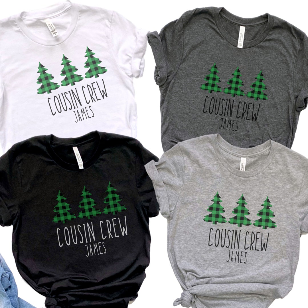 Personalized Cousin Crew Family Matching Shirts, Big Cousin Tees, Plaid ...