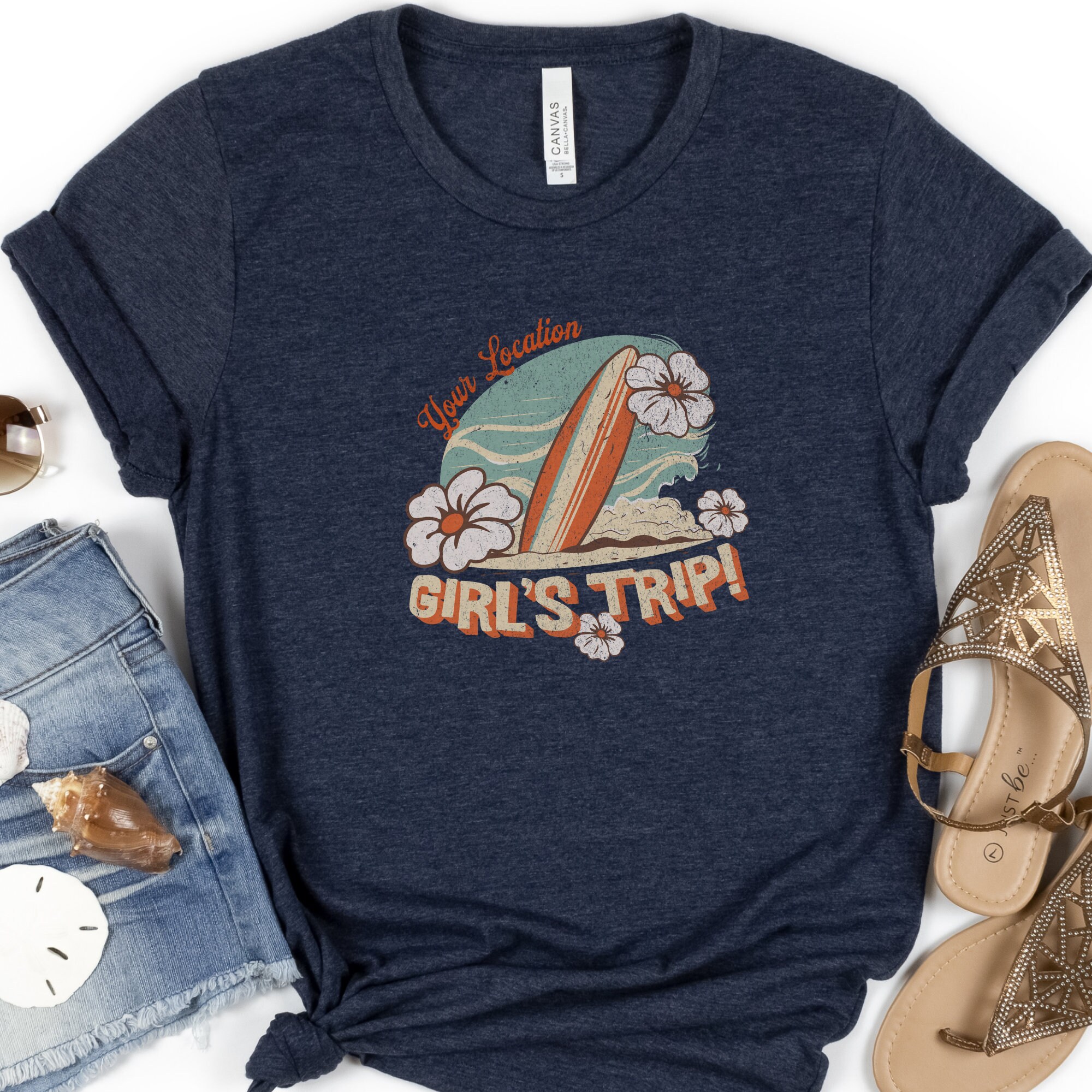 Custom Location Girls Trip Shirt, Girls Trip 2024 Shirt, Personalized Girls Trip T, Girls Travel ...