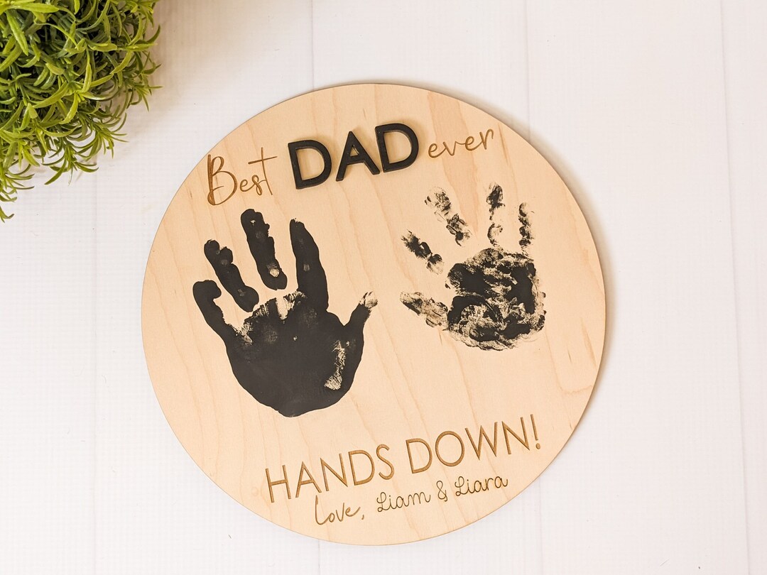 Handprint Art Craft, Gift for Grandpa, Fathers Day Gift From Son, Best ...