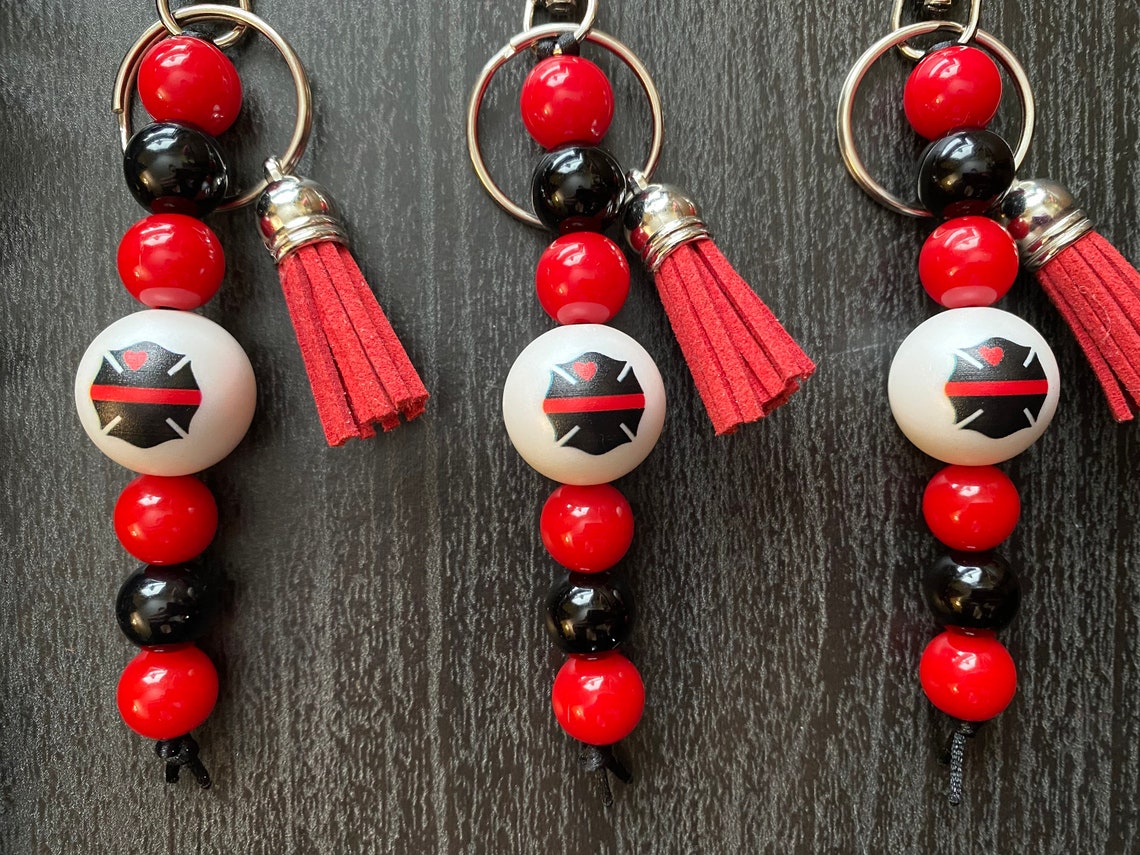 Firefighter Keychain | Firefighter Gift | First Responder Keychain ...