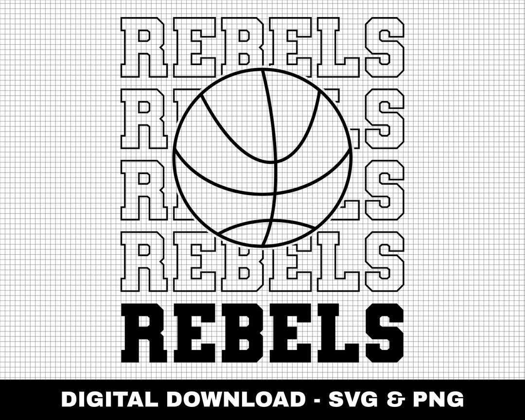 Rebels Svg, Basketball Svg, Basketball Mascot Svg, Stacked Svg, Cricut ...