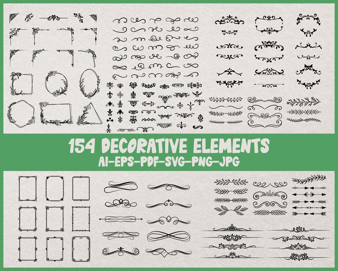 Decorative Elements Svg, Flourishes Svg, Swirls Svg, Ornaments Svg ...