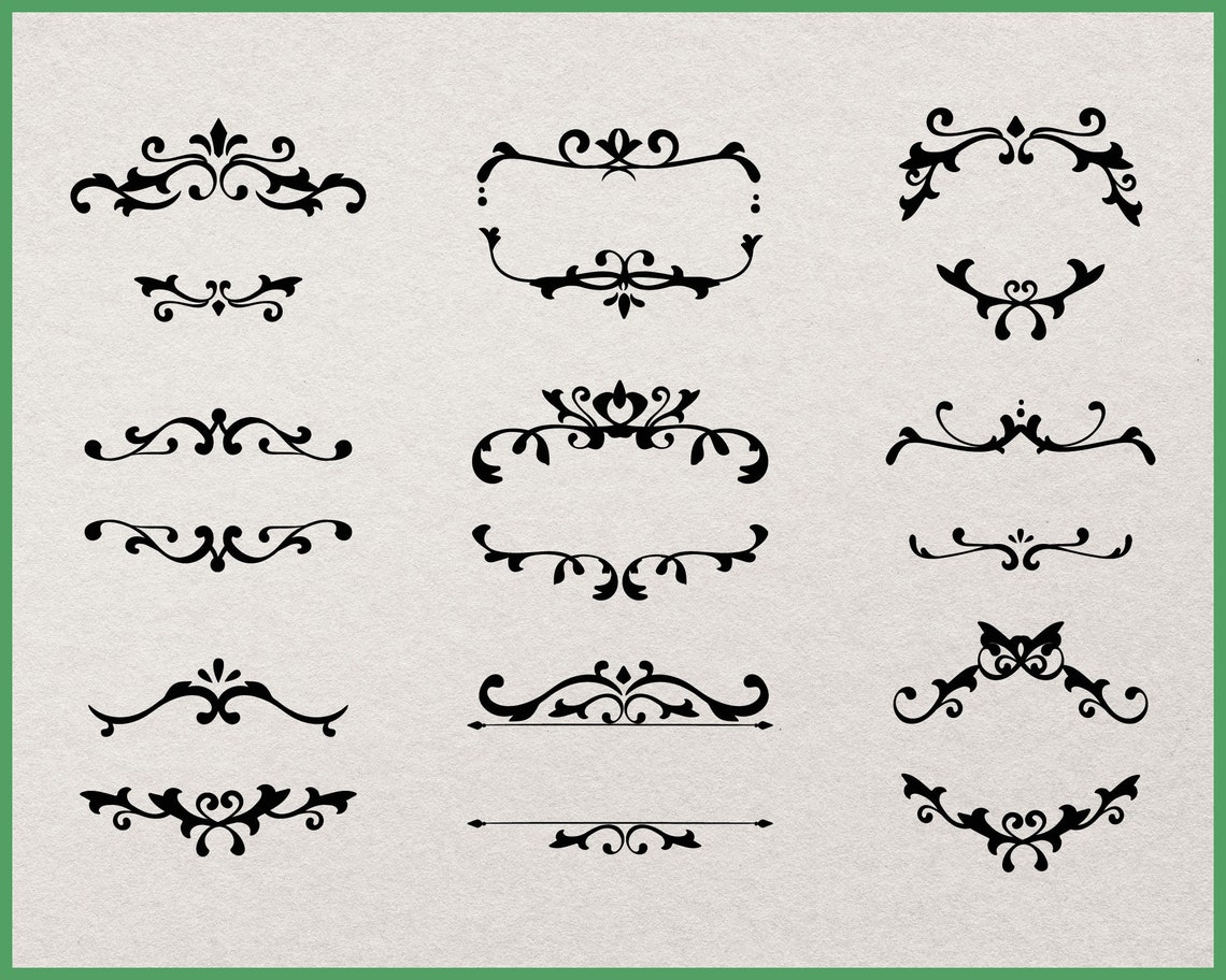 Decorative Elements Svg Flourishes Svg Swirls Svg Ornaments - Etsy