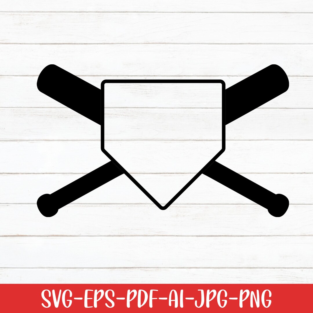 Home Plate Svg, Baseball Svg, Baseball Bat Svg, Cross Bats Svg, Digital ...