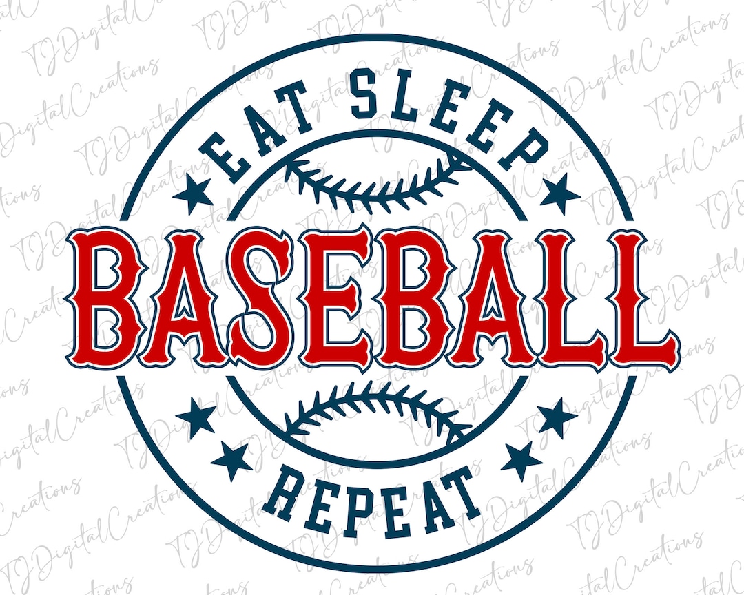 Eat Sleep Baseball Repeat Svg, Stars Svg, Baseball Svg, Digital ...
