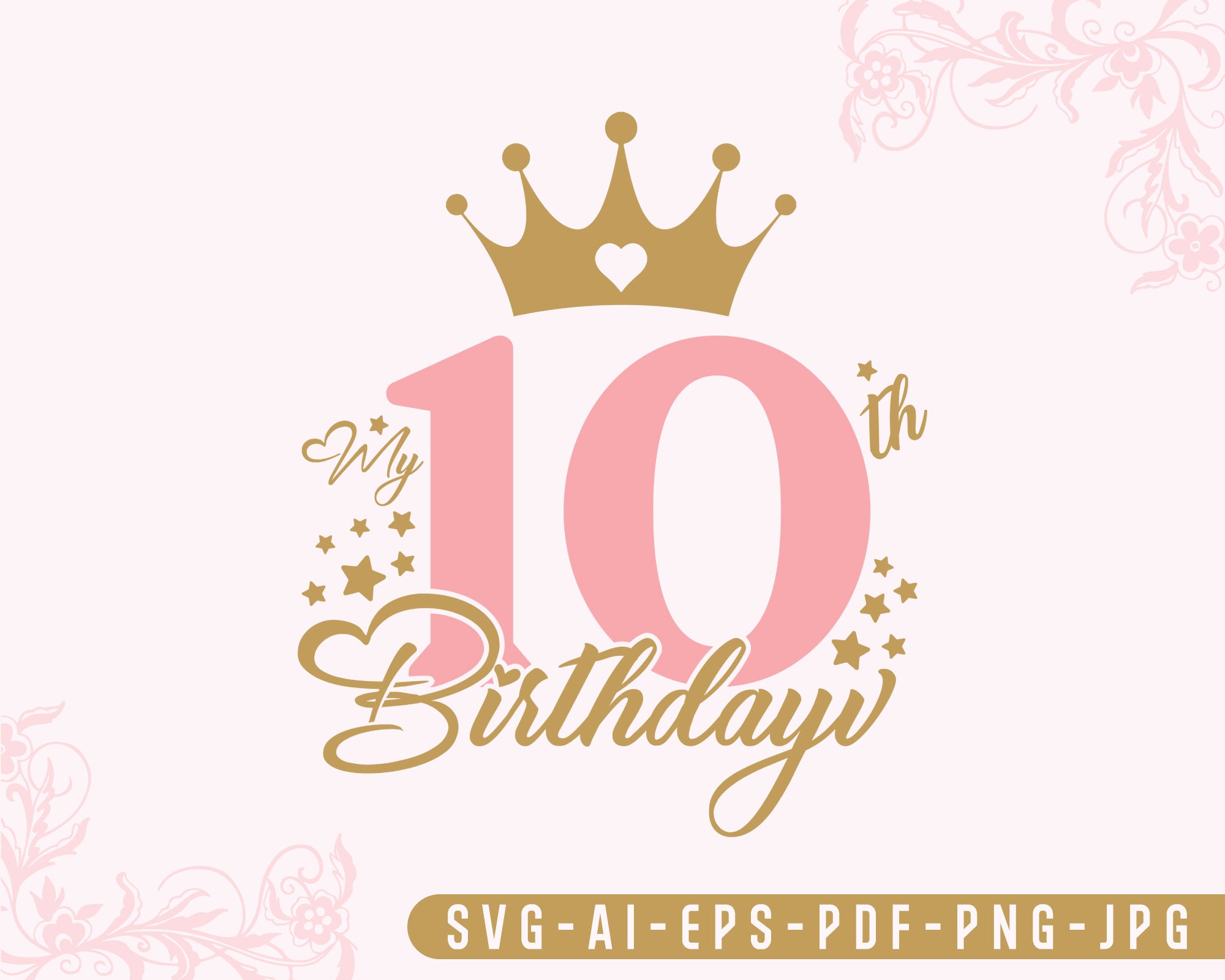 10th Birthday Svg Baby Birthday Svg Birthday Svg Ninth | Etsy