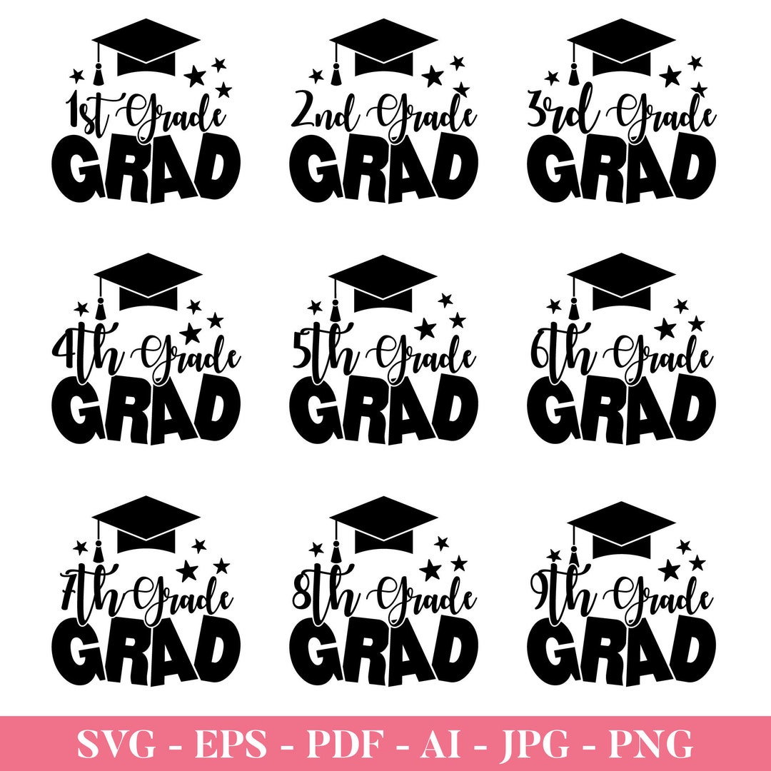 Grades Grad Bundle Svg, Graduation Svg, Back to School Svg, Digital ...