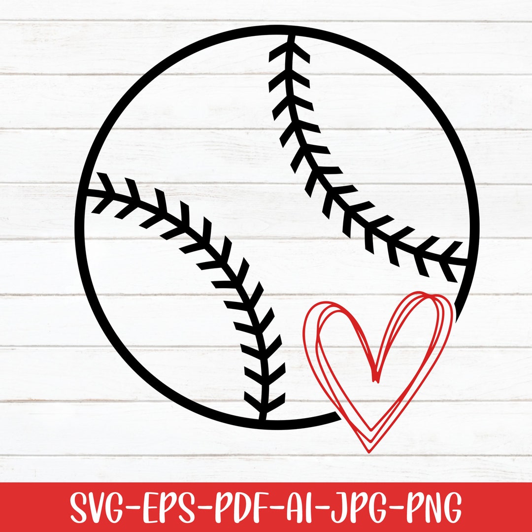 Baseball Ball Svg, Baseball Svg, Heart Svg, Baseball Fan Svg, Digital ...