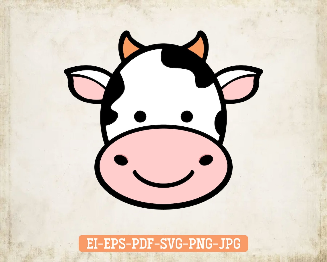 Koe Gezicht Svg Koe Svg Koe Hoofd Jongen Meisje Kid Koe | Etsy Nederland