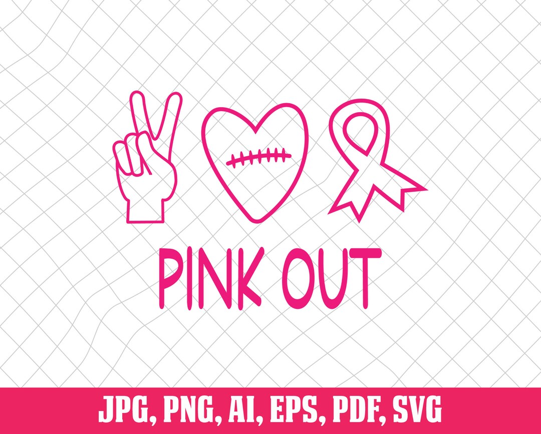 Pink Out Svg, Heart Svg, Football Svg, We Wear Pink Svg, Breast Cancer ...