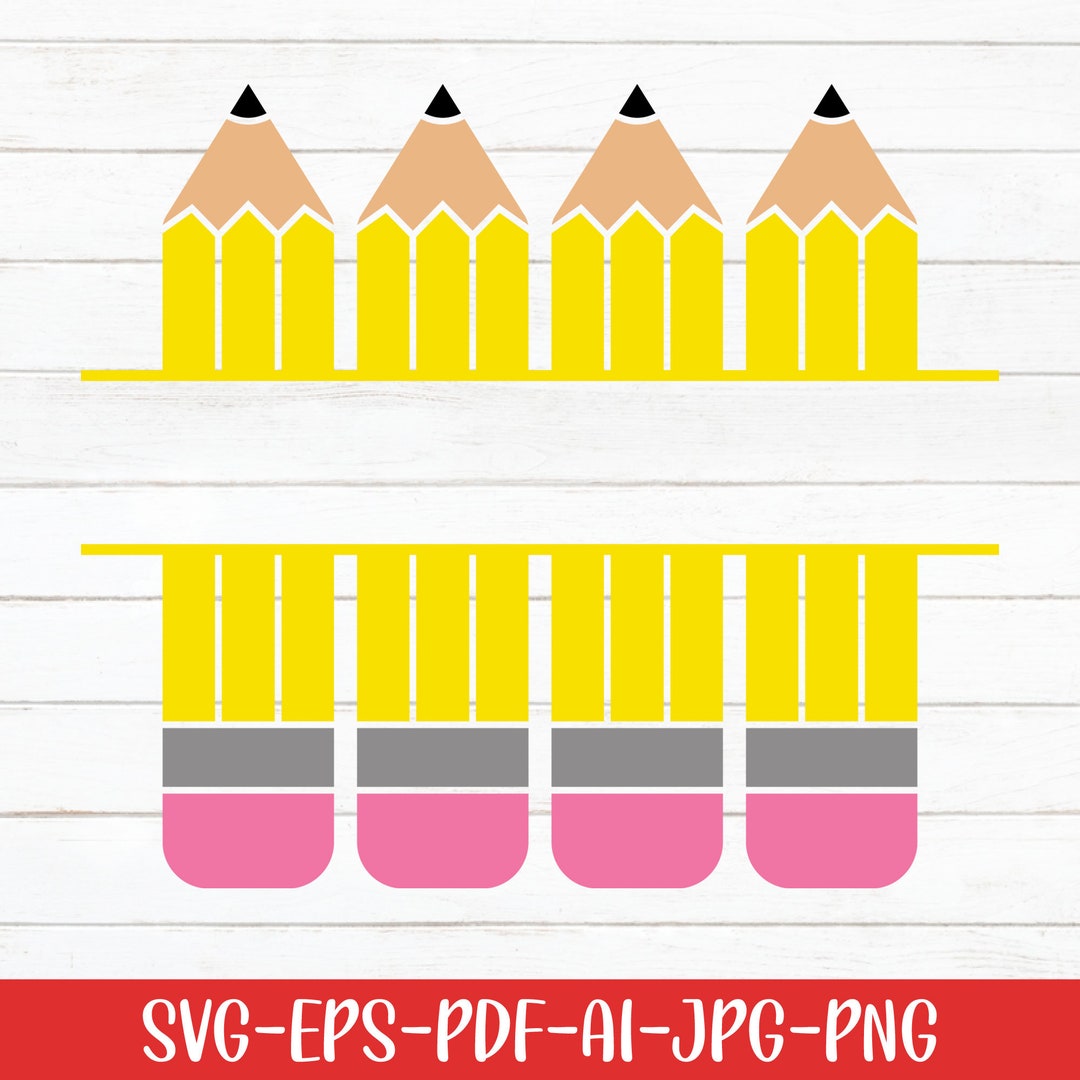 Pencil Monogram Svg, Back to School Svg, School Svg, Digital Downloads ...