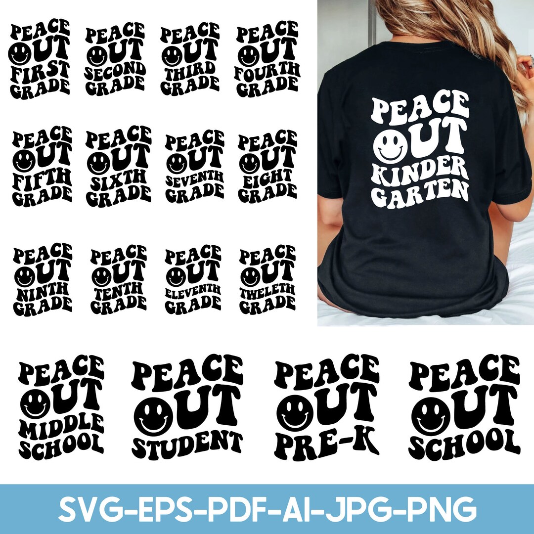 Peace Out School Svg Bundle, Grades Svg, School Svg, Digital Download ...