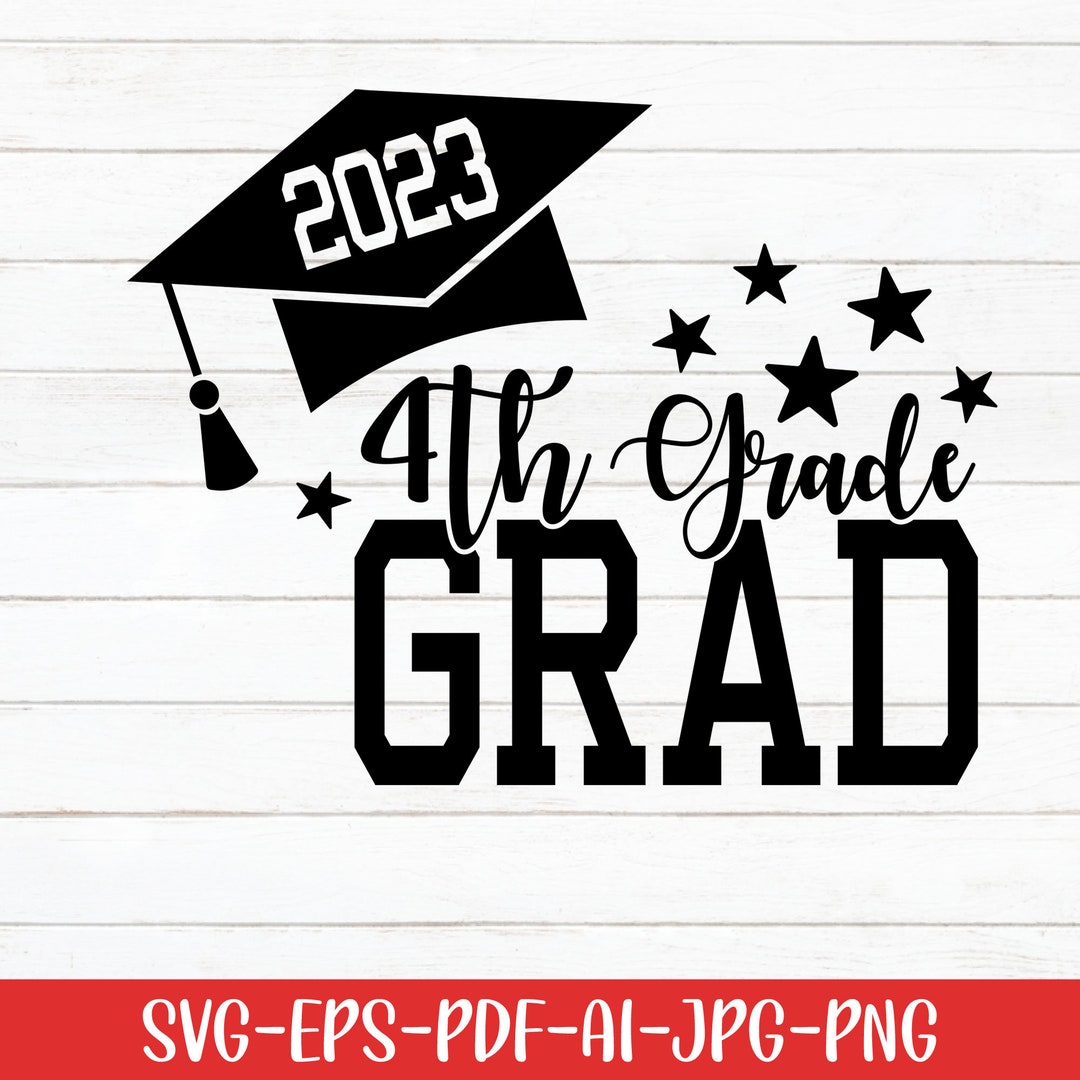 4th Grade Grad Svg, Graduation Svg, Back to School Svg, Digital ...