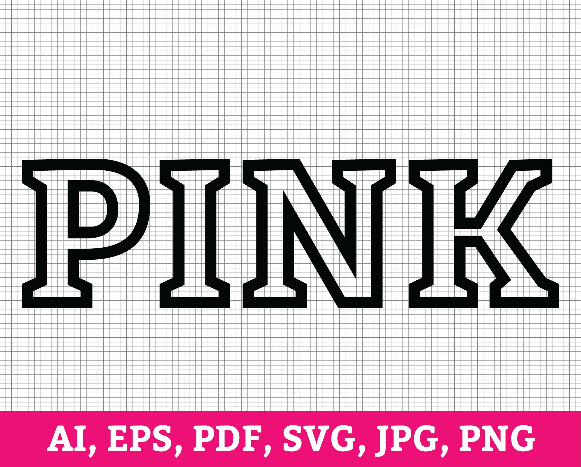Pink Svg, Pink Logo Svg, Pink Svg Files for Cricut, Cancer Awareness ...
