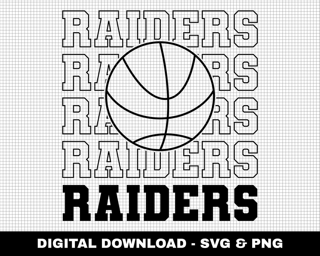 Raiders Svg, Basketball Svg, Basketball Mascot Svg, Stacked Svg, Cricut ...