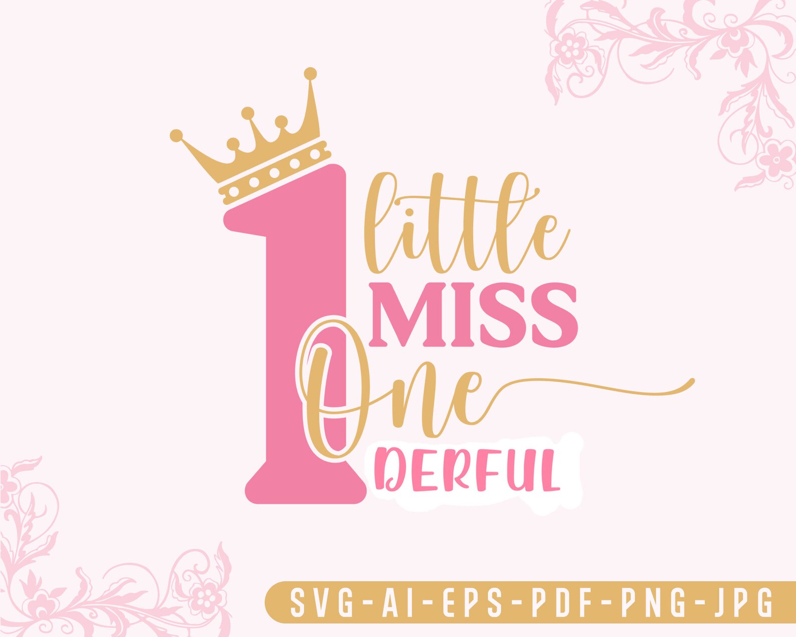 Little Miss One-derful Svg, Happy Birthday Svg, Birthday Svg, 1st ...