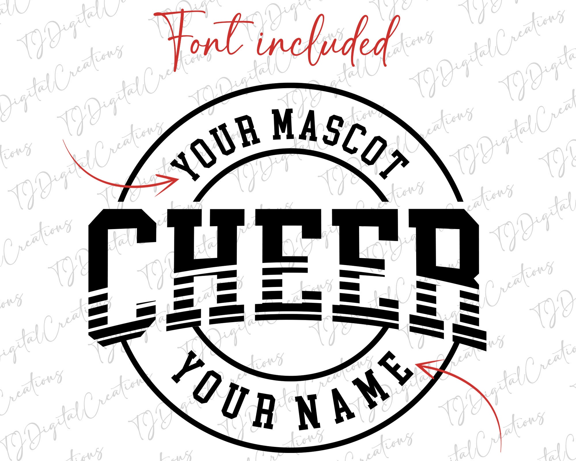 Cheer Svg Your Mascot Svg Your Name Svg Cheerleader Svg - Etsy
